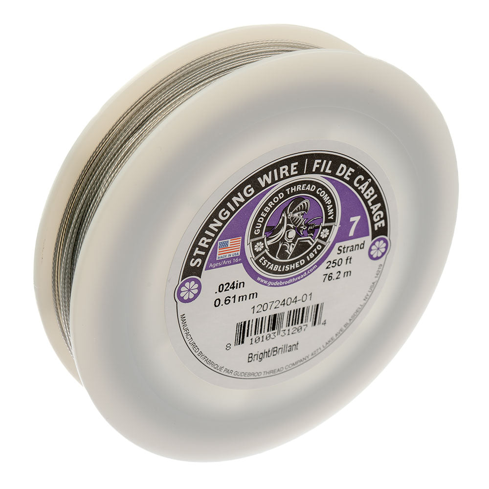 Stringing Wire 7 Strand 250ft - 0.024in - Bright – gudebrodthread.com